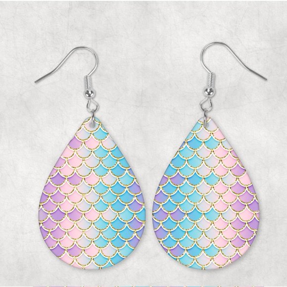 Jewelry | Womens Pink Blue Purple Pastel Mermaid Custom Teardrop ...